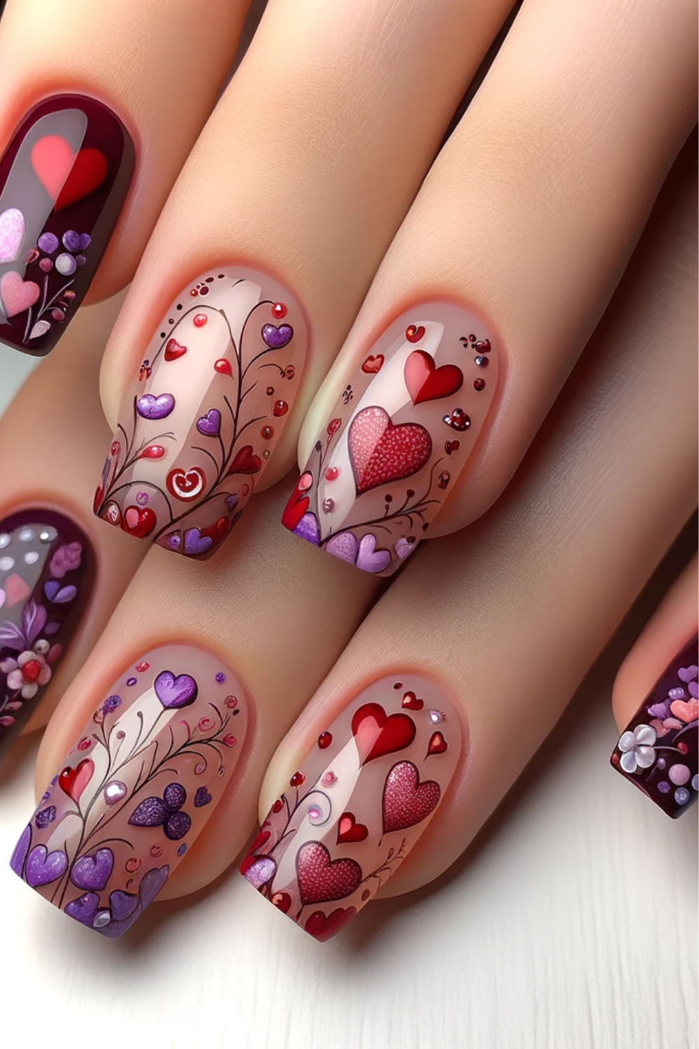37 Short Valentine Nails That Aren't Short On Love