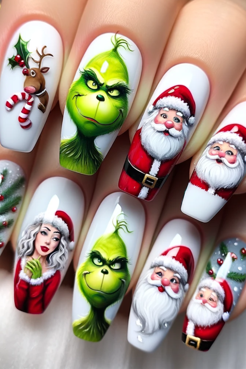 33 Grinch Nails-Steal the Festive Spirit