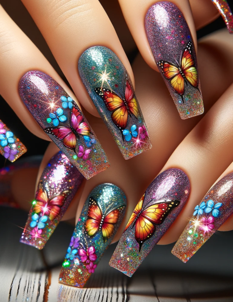 47 Butterfly Nails That'll Have Your Heart Fluttering