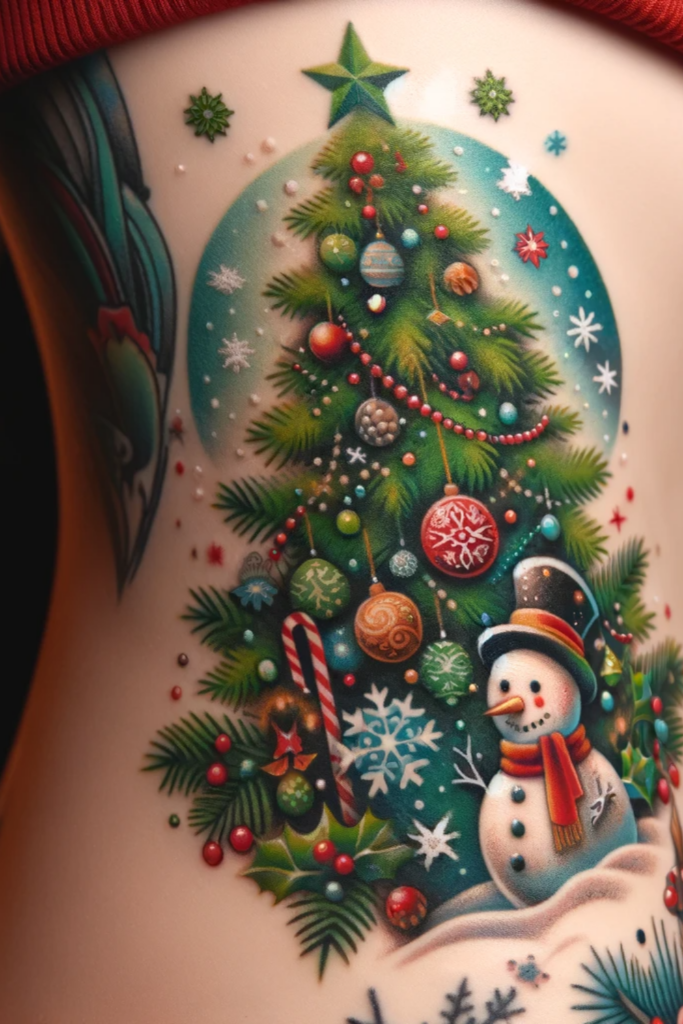 Christmas Tattoos That'll Have You Making Snow Angels