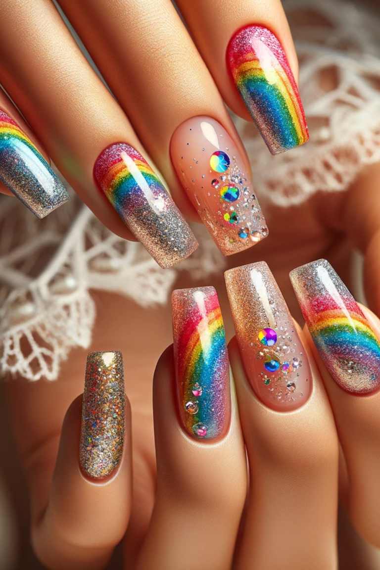 37 Dazzling Rainbow Nails to Brighten Your Day!