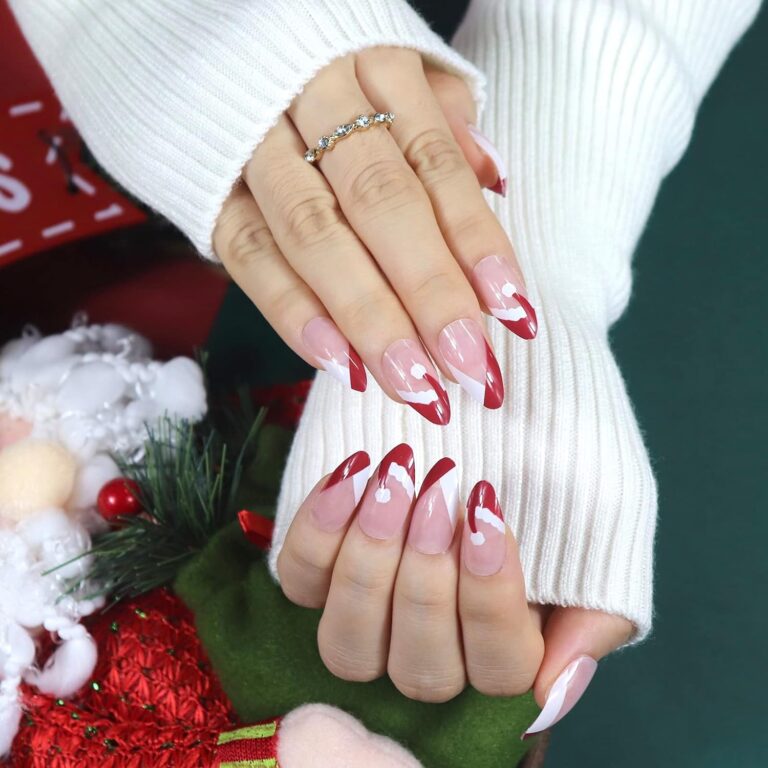 33 Red And White Christmas Nails Bringing Holiday Cheer | Five Senses ...