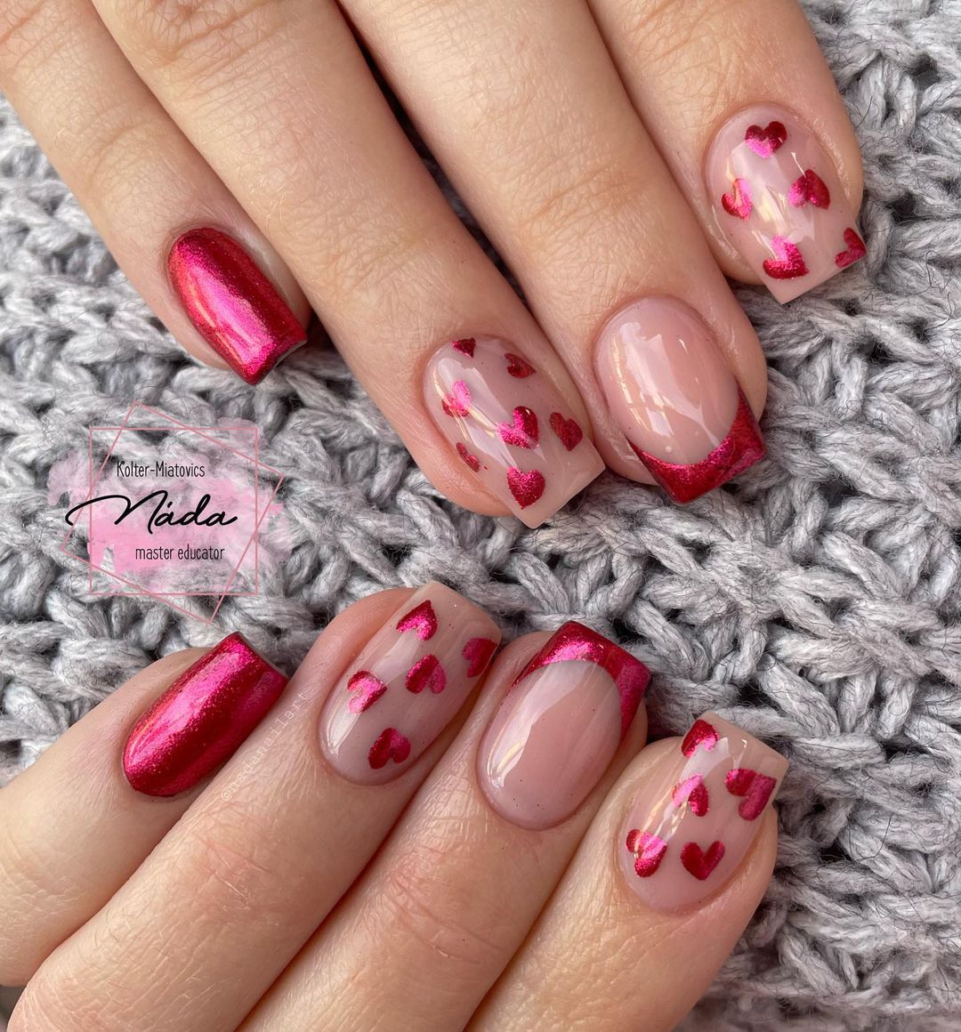 37 Short Valentine Nails That Aren't Short On Love
